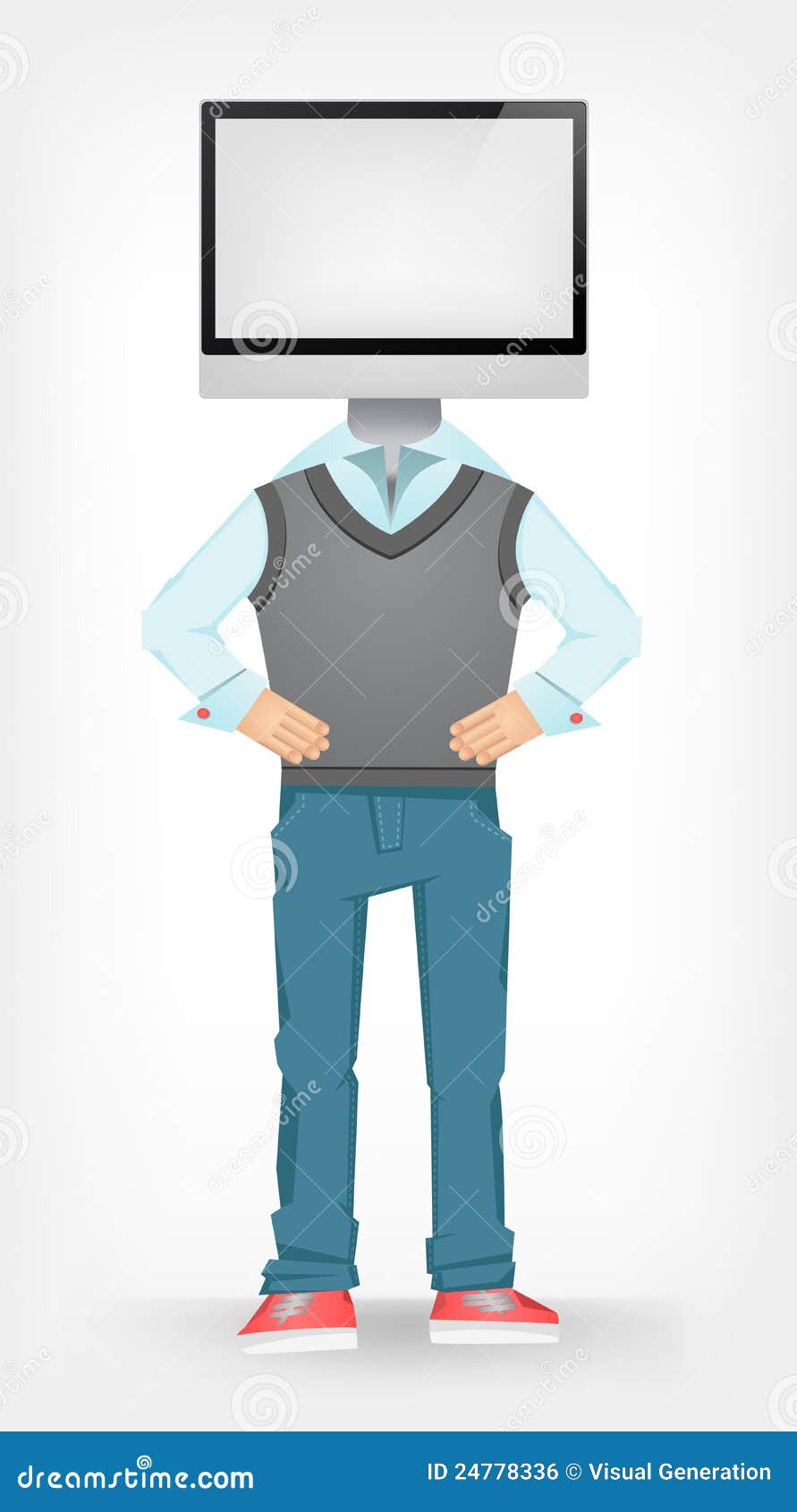 Computer Guy stock vector. Illustration of design, equipment - 24778336