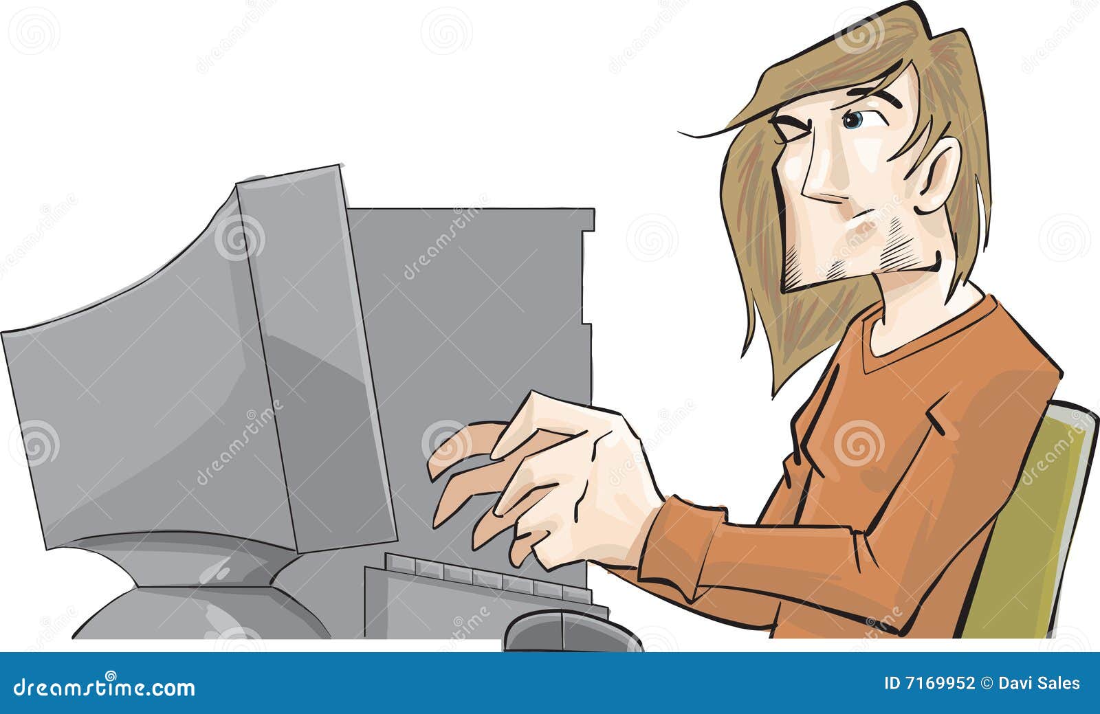 Computer guy stock illustration. Illustration of furious - 7169952