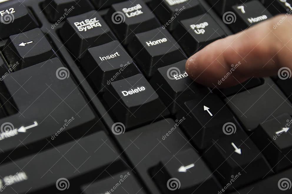 Computer Guy is Hitting End Button on PC Keyboard Stock Image - Image ...