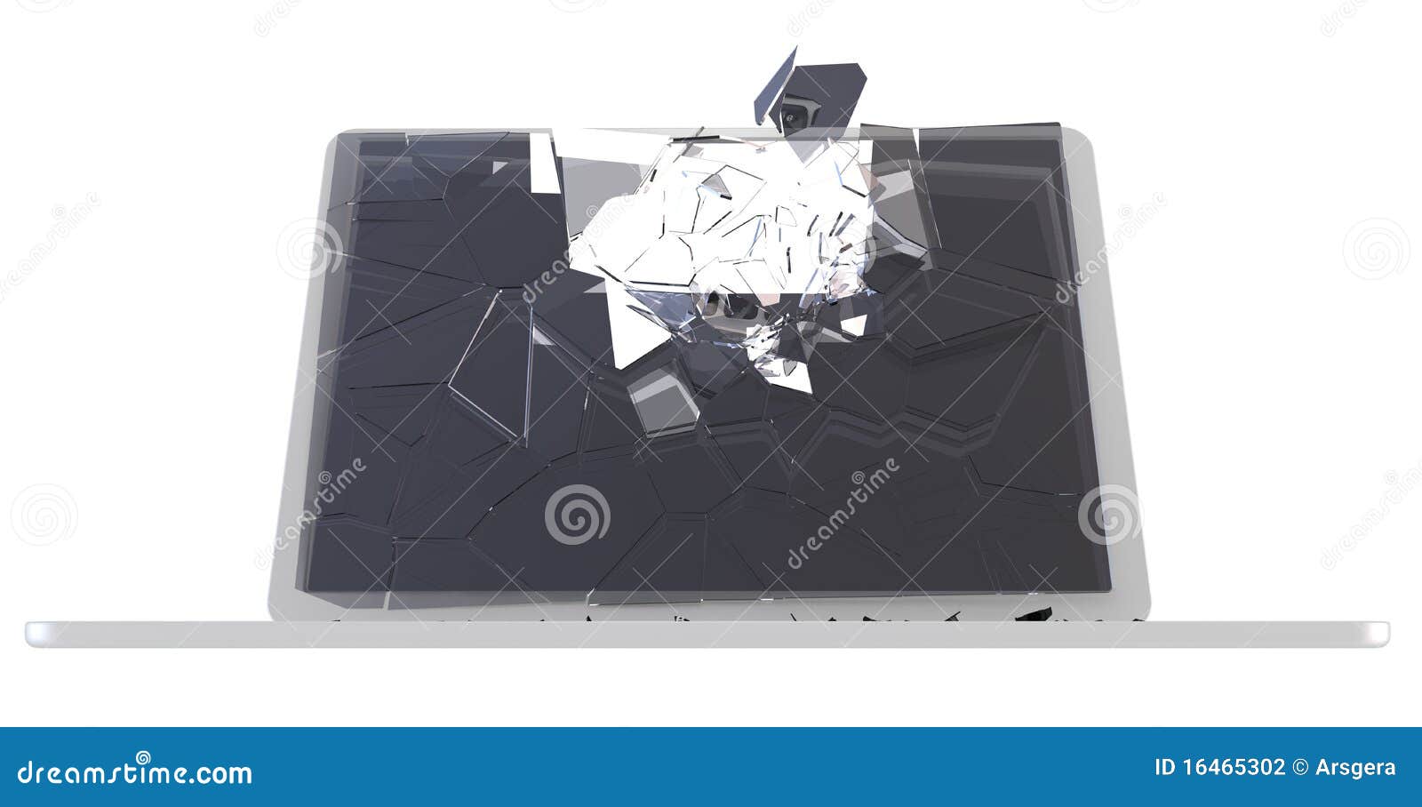 Computer Hack Concept - Damaged PC Stock Illustration - Illustration of ...