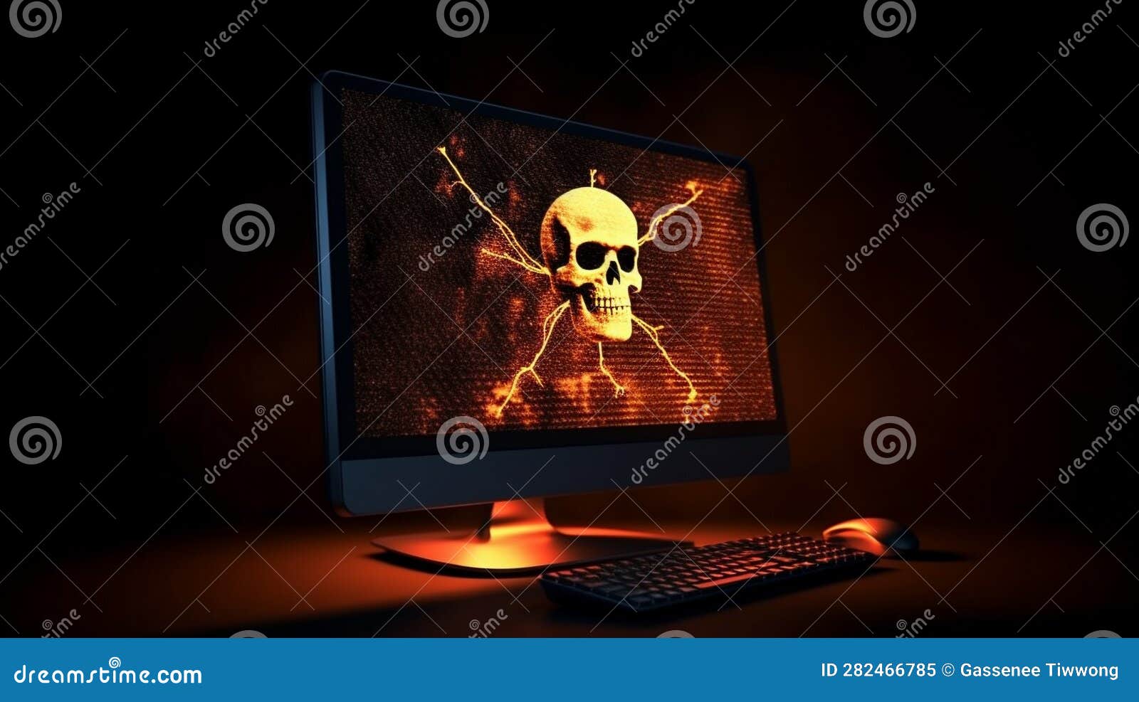Computer Hack Warning Concept Of Attacking Generative Ai Stock Illustration Illustration Of