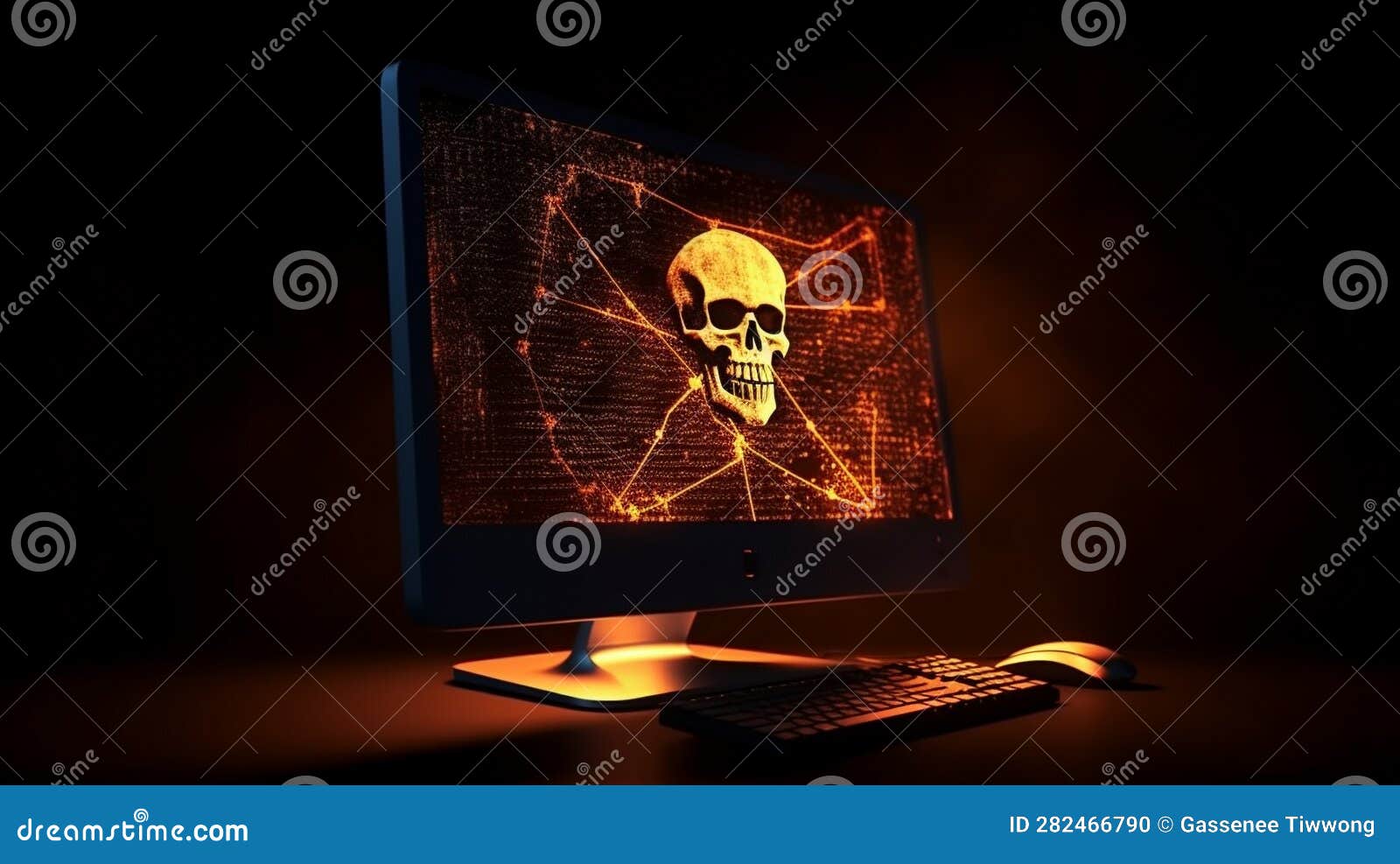 Computer Hack Warning Concept of Attacking. Generative AI Stock ...