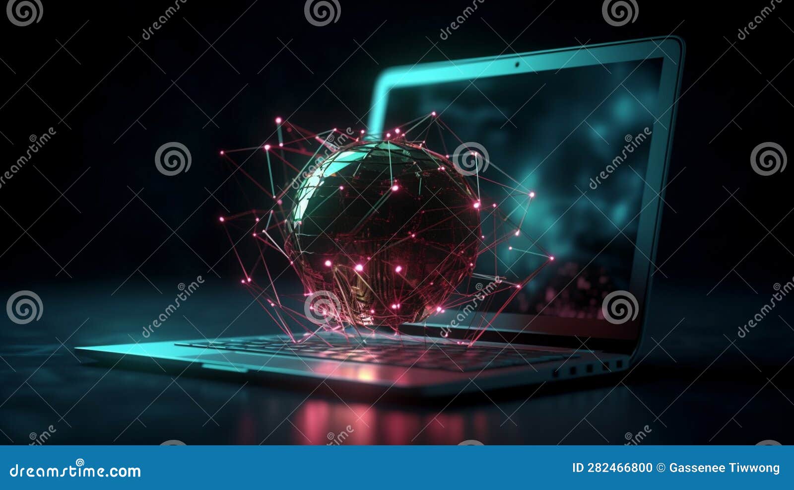 Computer Hack Warning Concept Of Attacking Generative Ai Stock Illustration Illustration Of