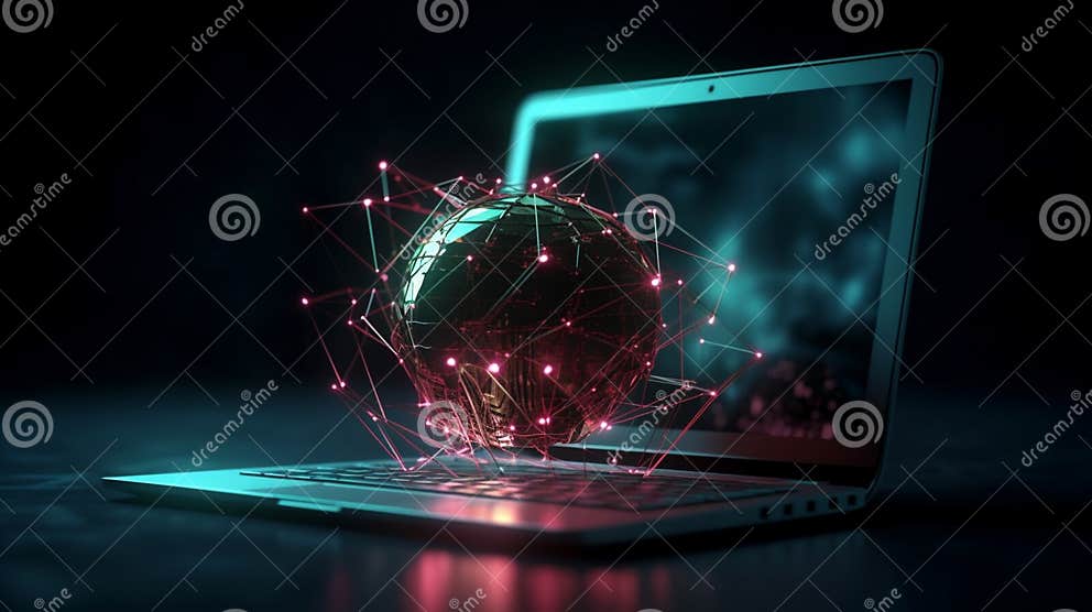 Computer Hack Warning Concept of Attacking. Generative AI Stock ...