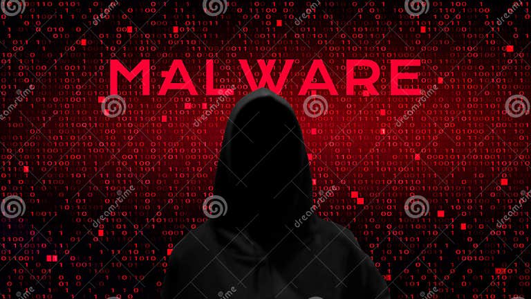 Computer Hacker on Abstract Binary Code Background. Hacking Concept ...