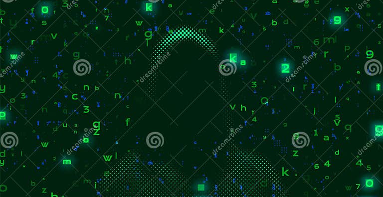 Computer Hacker on Abstract Binary Code Background. Hacking Concept ...