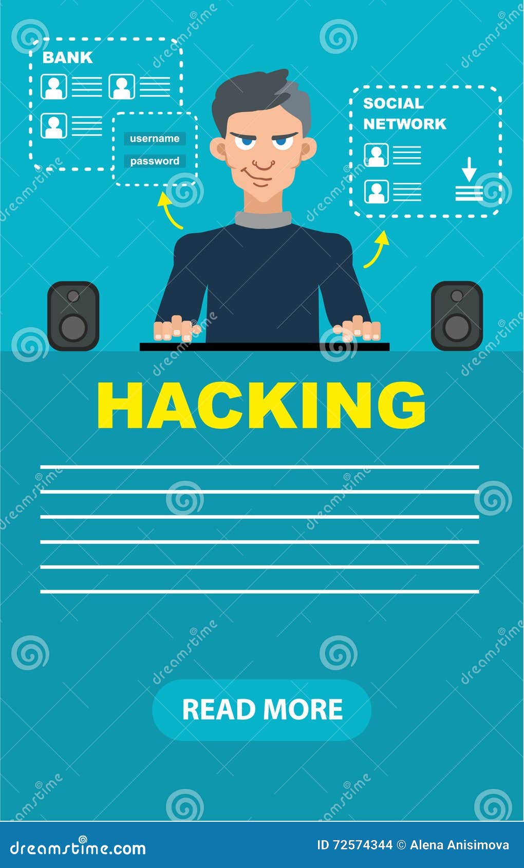 Computer Hacker In Action. Avatar Collection Set Vector Illustration ...