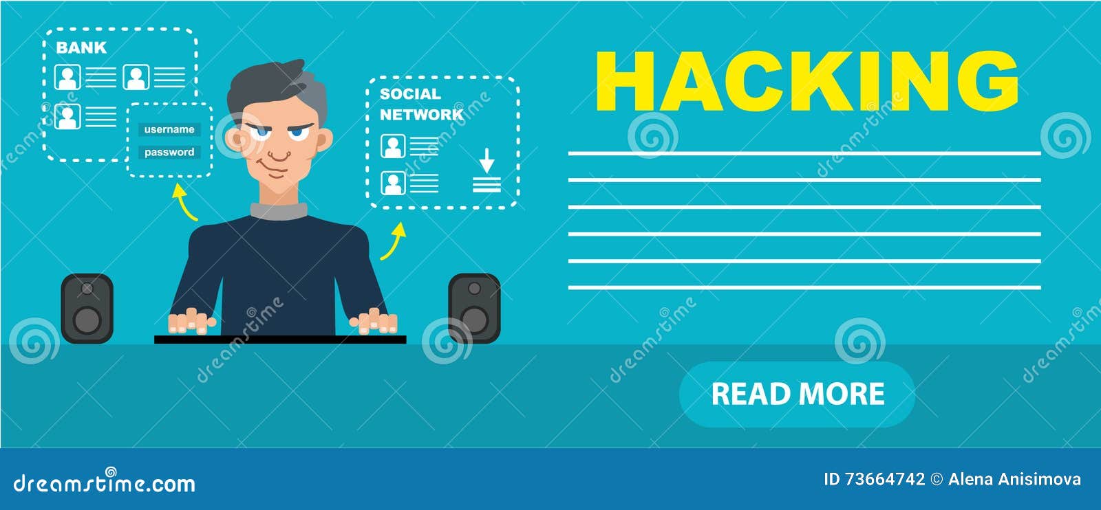 Computer Hacker in Action. Avatar Collection Set Stock Vector ...