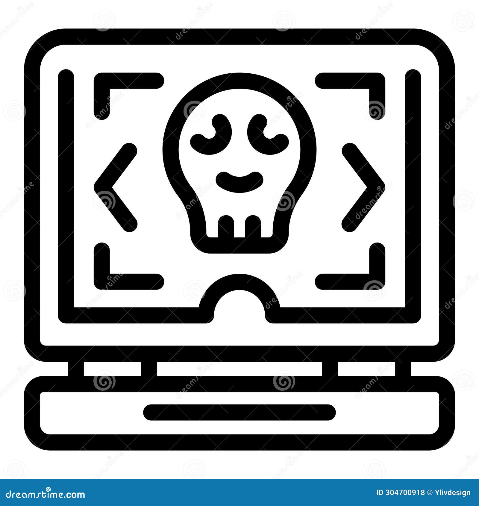 Computer Hacker Attack Icon Outline Vector. Cyber Security Stock Vector ...