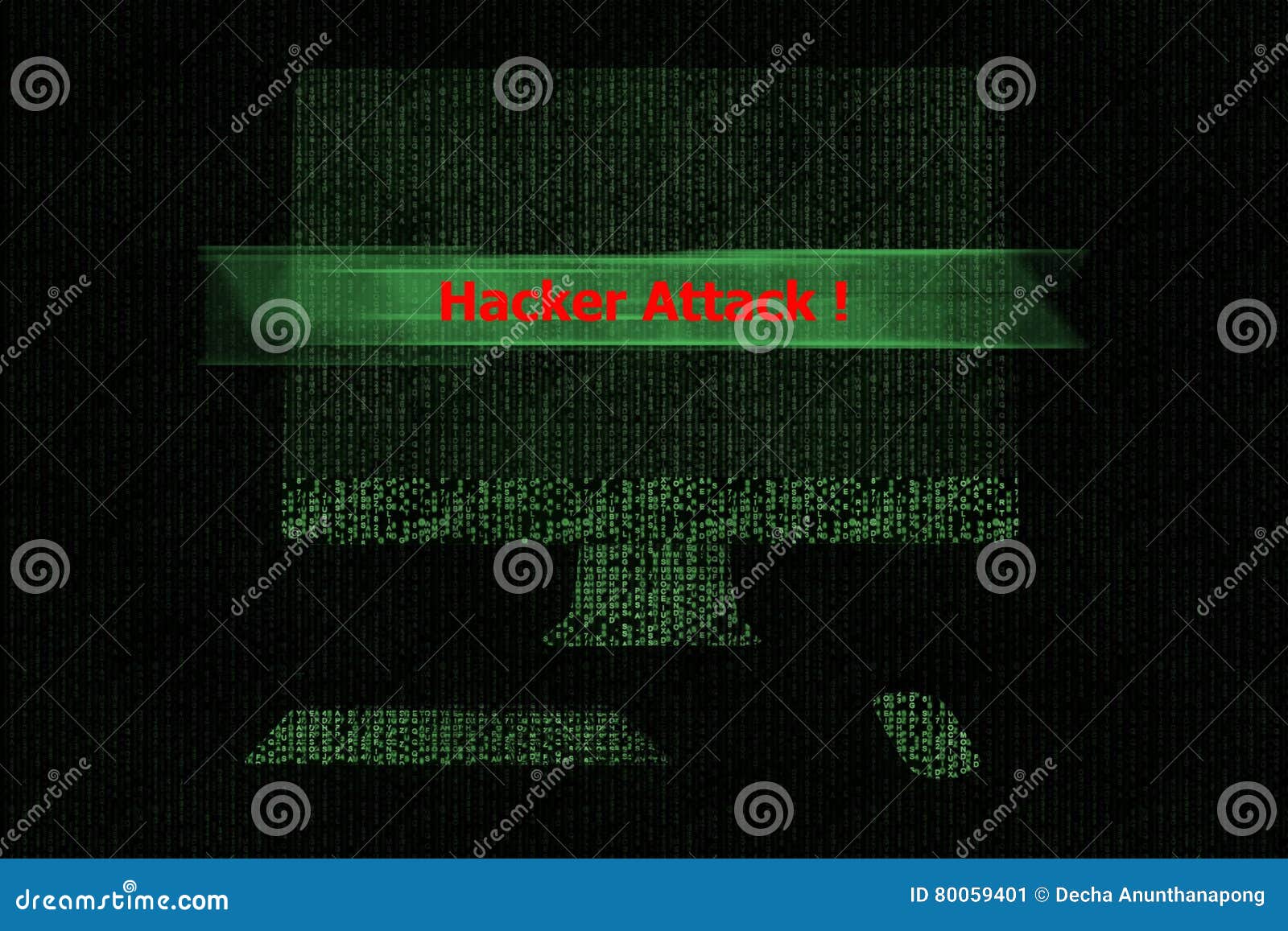 Computer is hacker attack stock illustration. Illustration of network ...