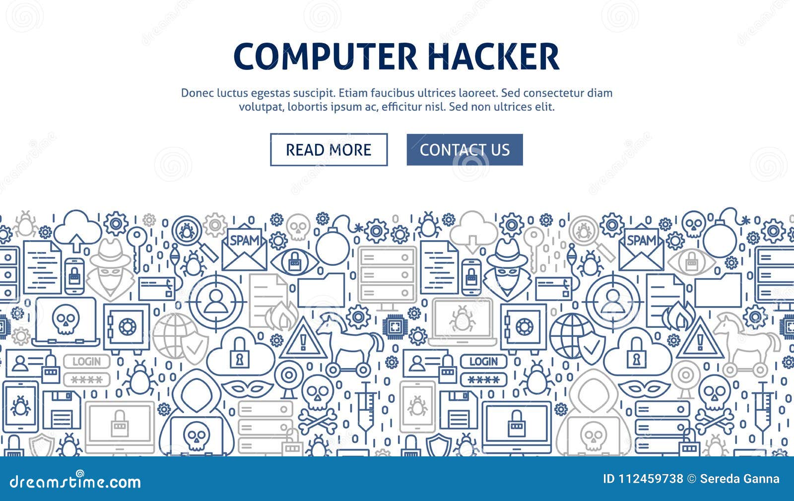 Computer Hacker Banner Design Stock Vector - Illustration of anonymous ...