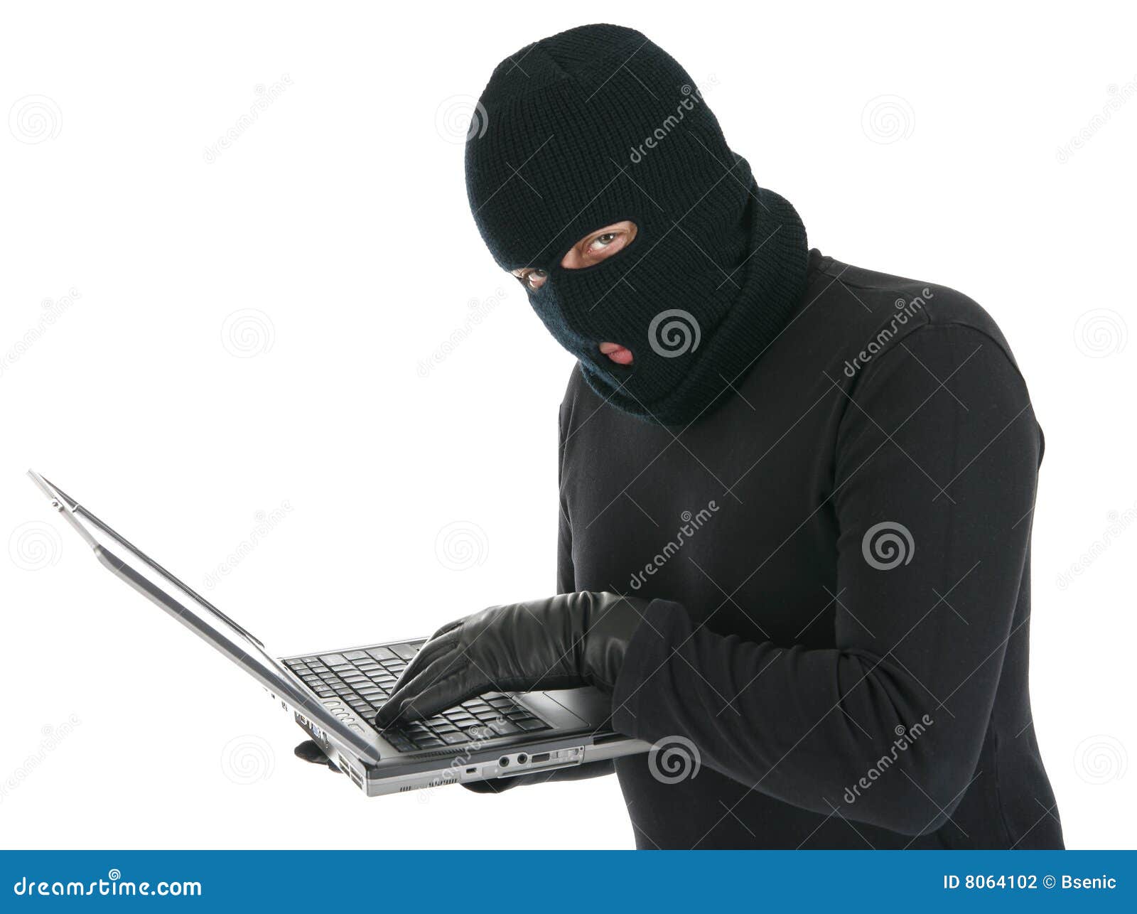 Computer Hacker - Criminal with the Laptop Stock Photo - Image of ...