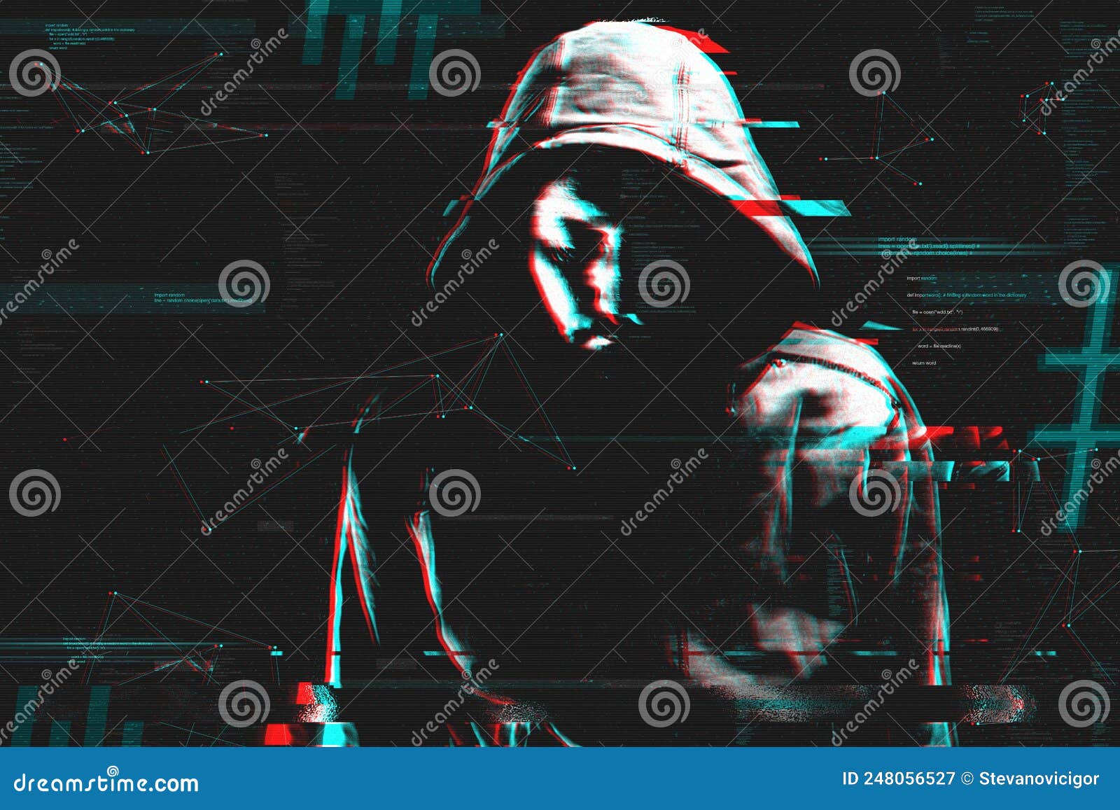 Computer Hacker and Cyber Criminal Concept, Digitally Enhanced Image ...