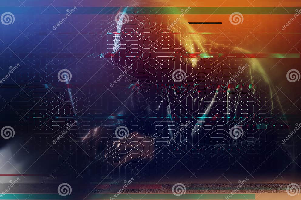 Computer Hacker Hacking Artificial Neural Network Stock Image - Image of information, hacking ...