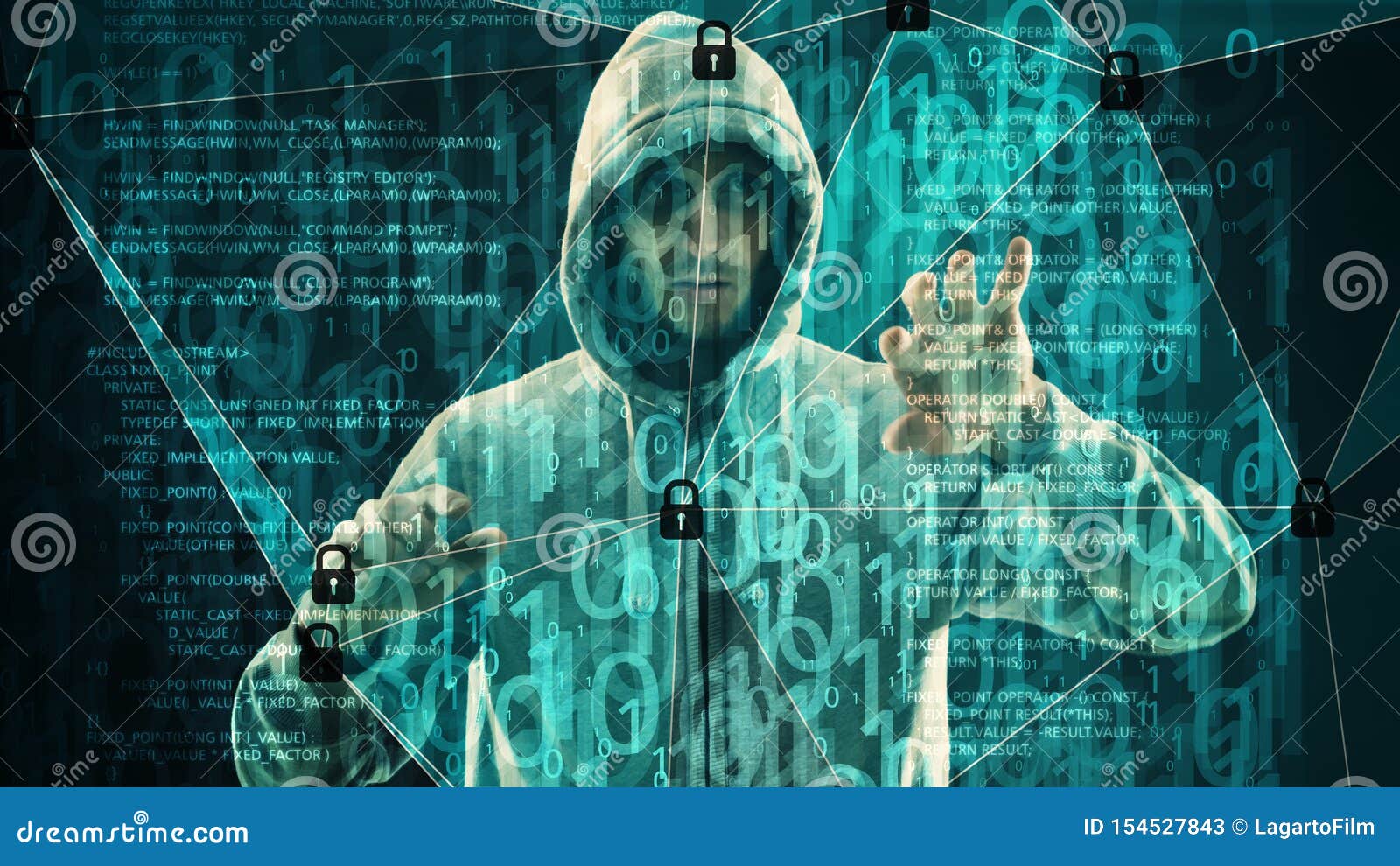 Computer Hacker Hands Cyber Crime Stock Image - Image of lock ...