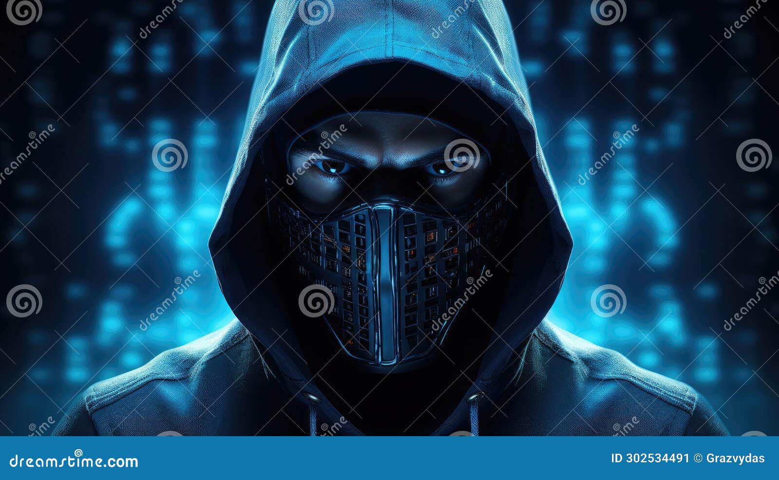Computer Hacker in Hoodie. Hacker Attack, Virus Infected Software and ...