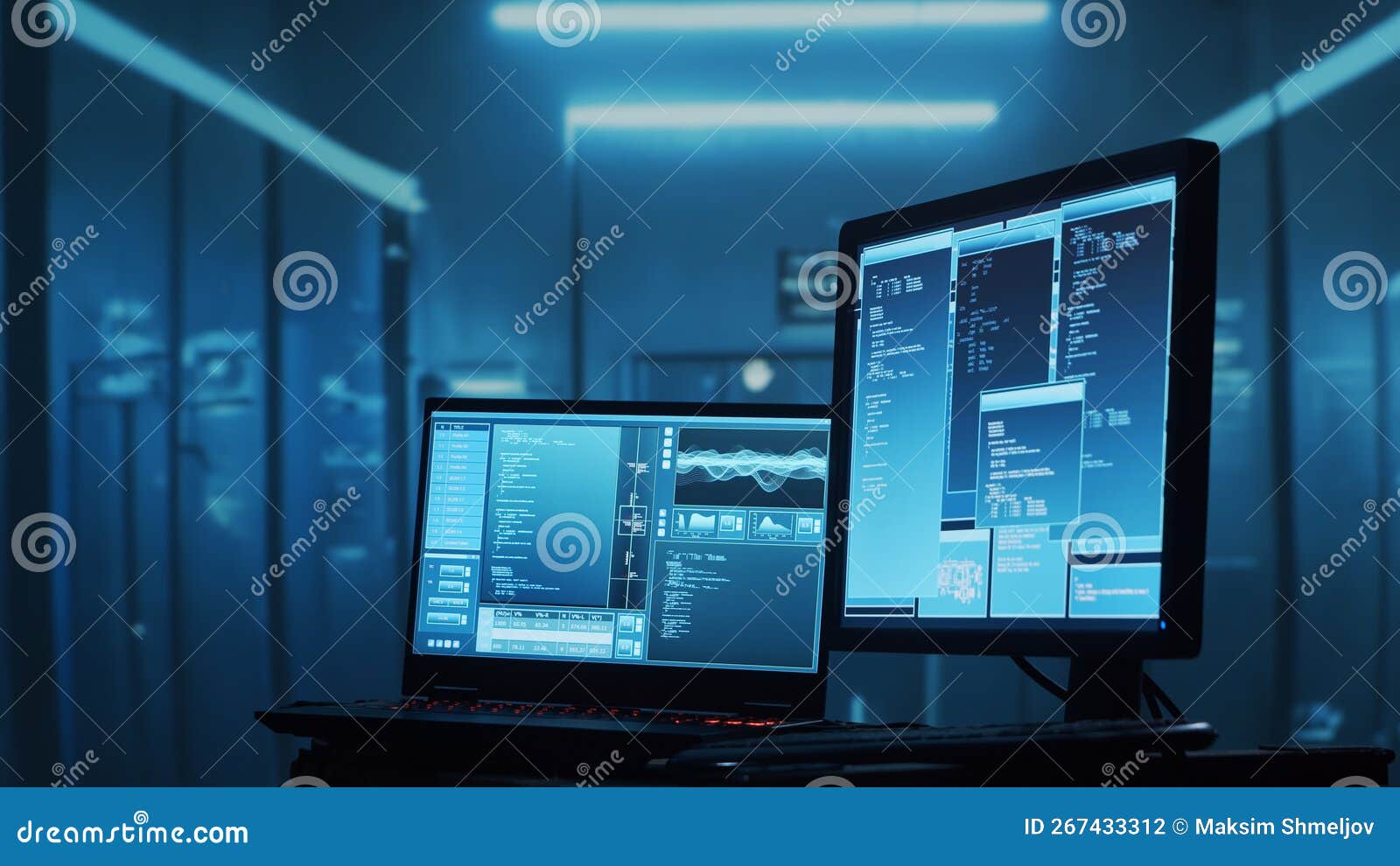 Computer Hacker in Hoodie. Obscured Dark Face. Concept of Hacker Attack ...