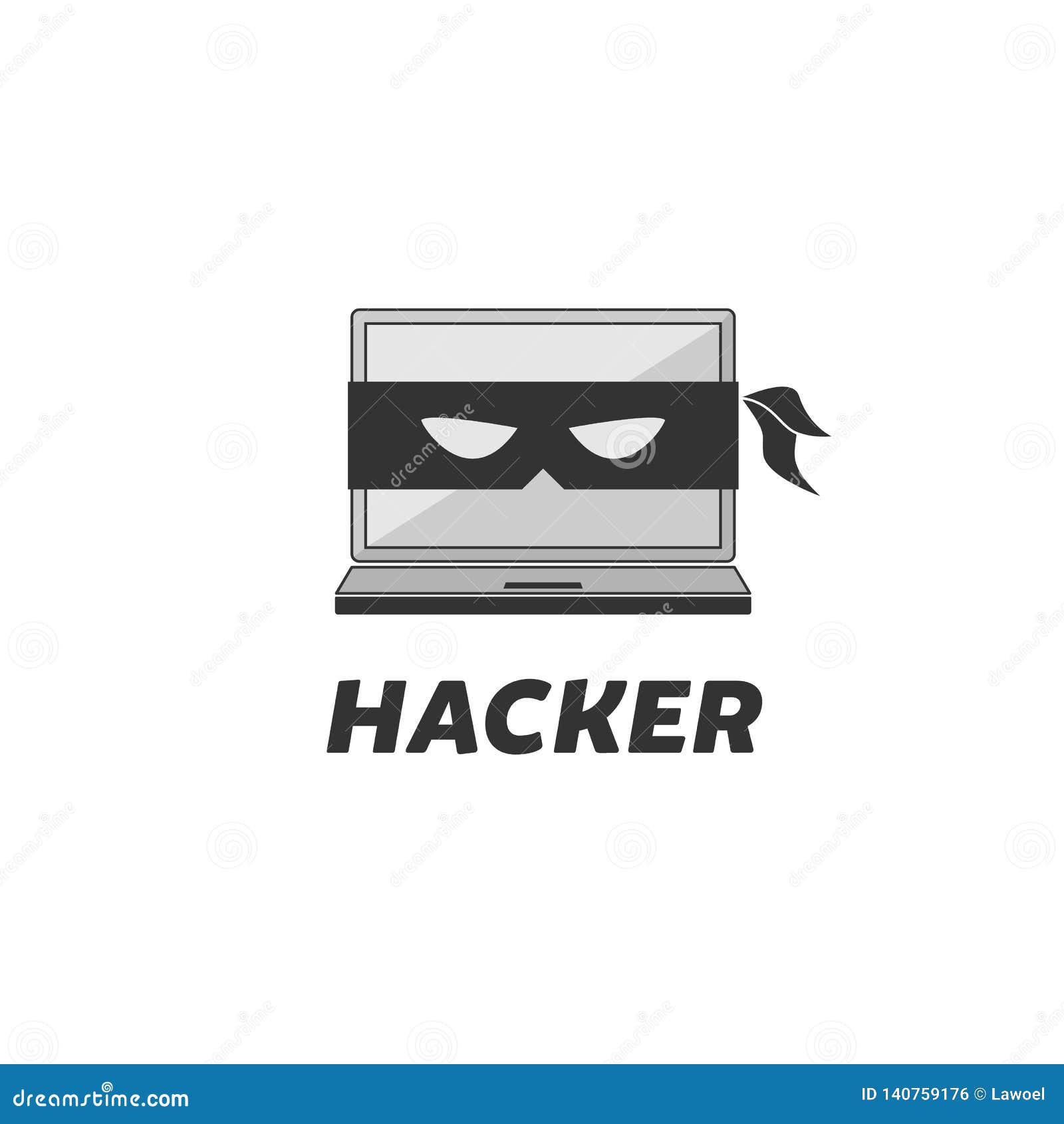 Hacker logo design stock vector. Illustration of crime - 140759176