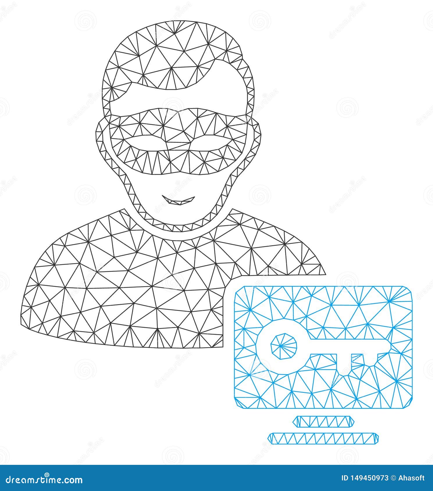 Computer Hacker Polygonal Frame Vector Mesh Illustration Stock Vector ...