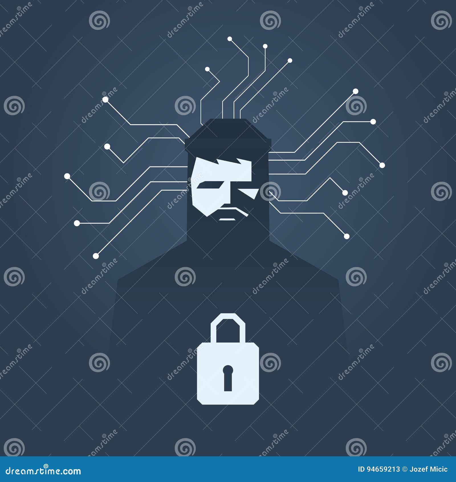 Computer Hacker and Ransomware Vector Concept. Criminal Hacking, Data ...