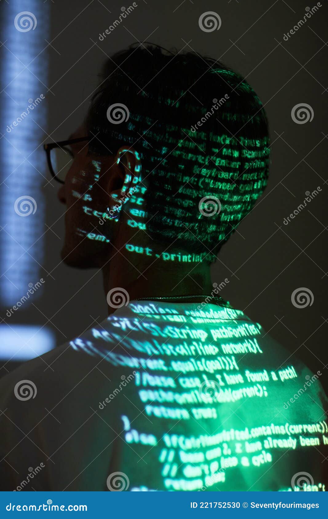 Computer Hacker Reading a Code Stock Photo - Image of lifestyles ...