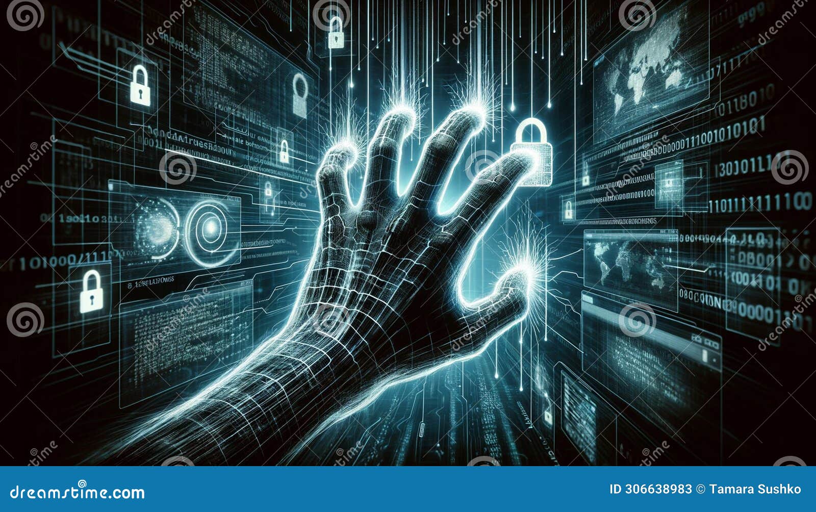 Computer Hacker Data Thief, Internet Fraud, Darknet and Cyber Security ...