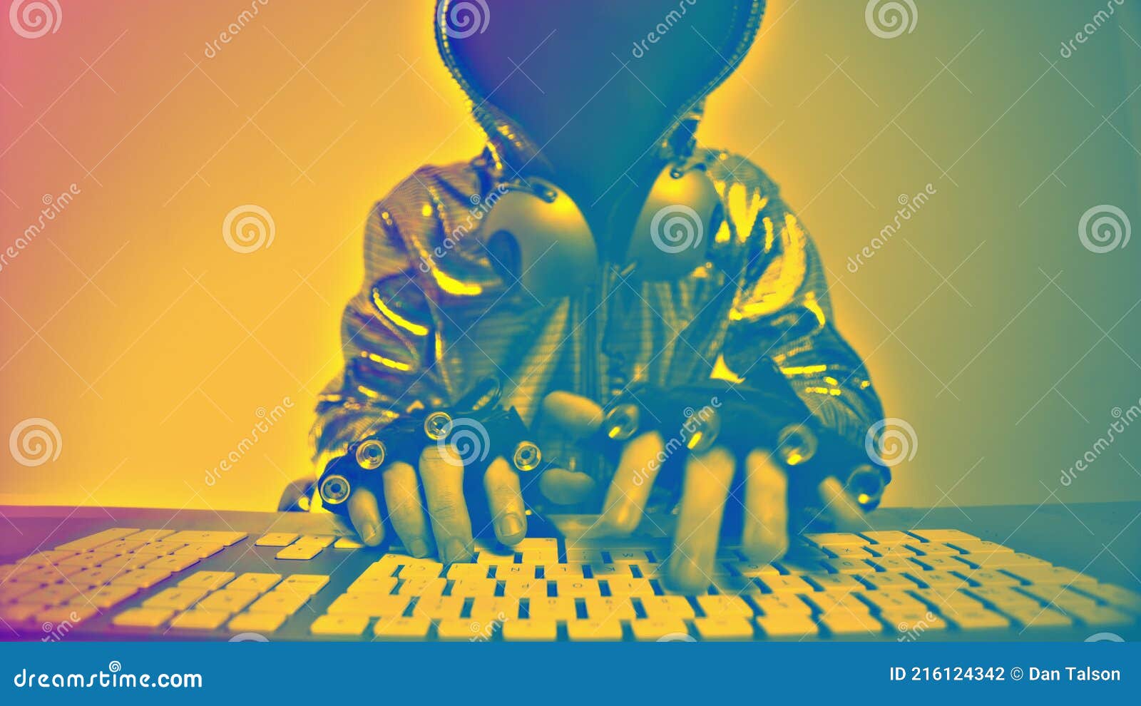 Computer Hacker in Silver Jacket Stock Footage - Video of coat, hacking ...