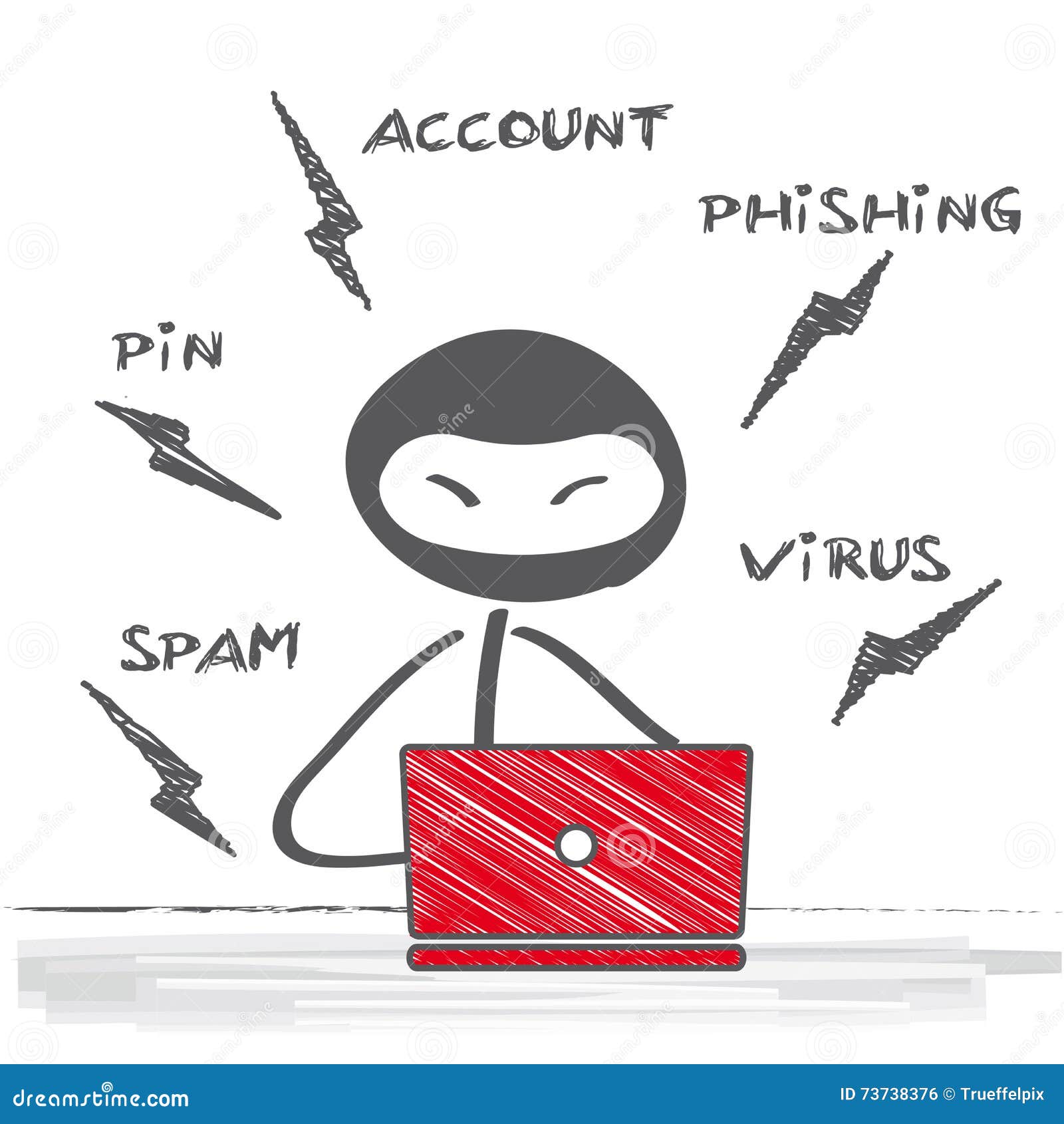 Computer Hacker Spread a Virus Stock Illustration - Illustration of ...