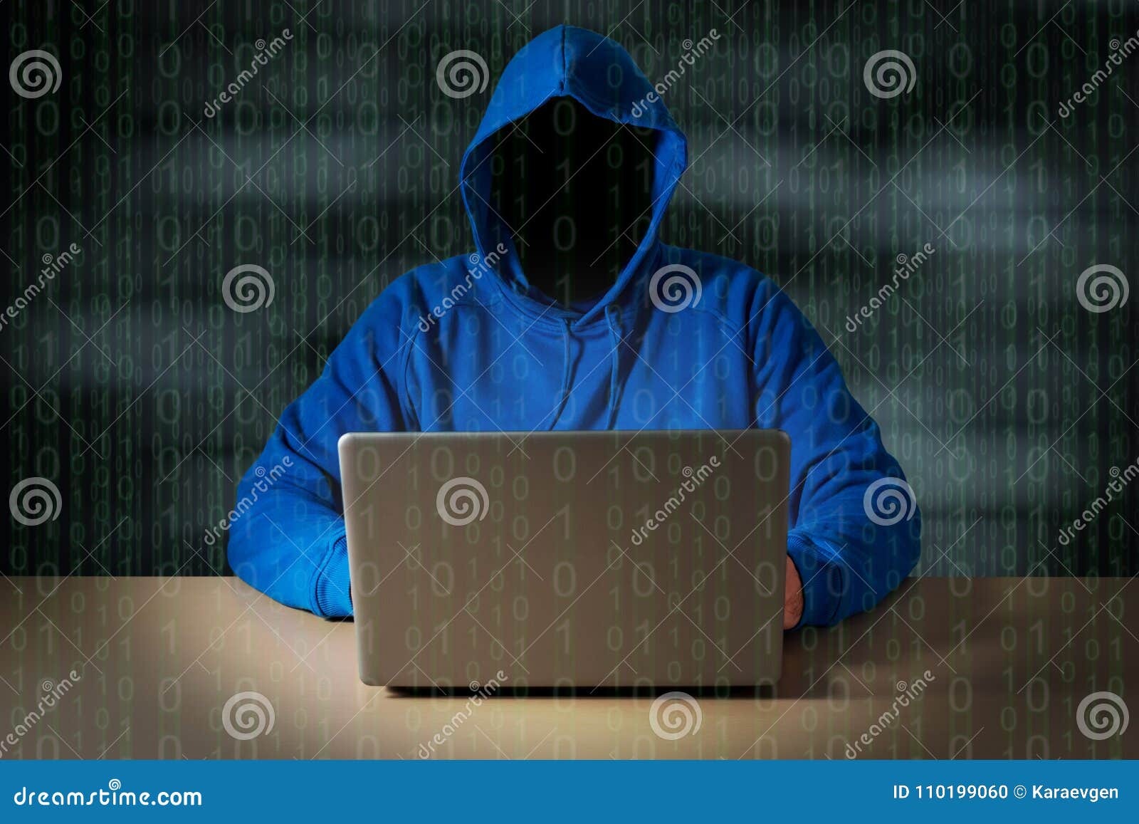 Computer Hacker Steals Data from Laptop. Stock Photo - Image of ...