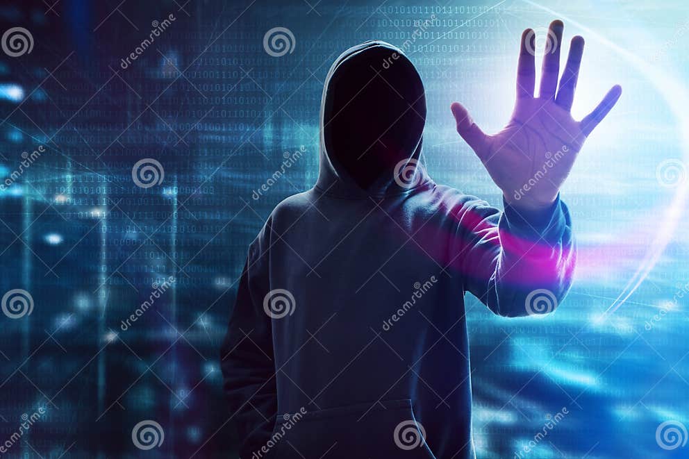 Computer Hacker Touch Digital Screen Stock Photo - Image of hacking ...