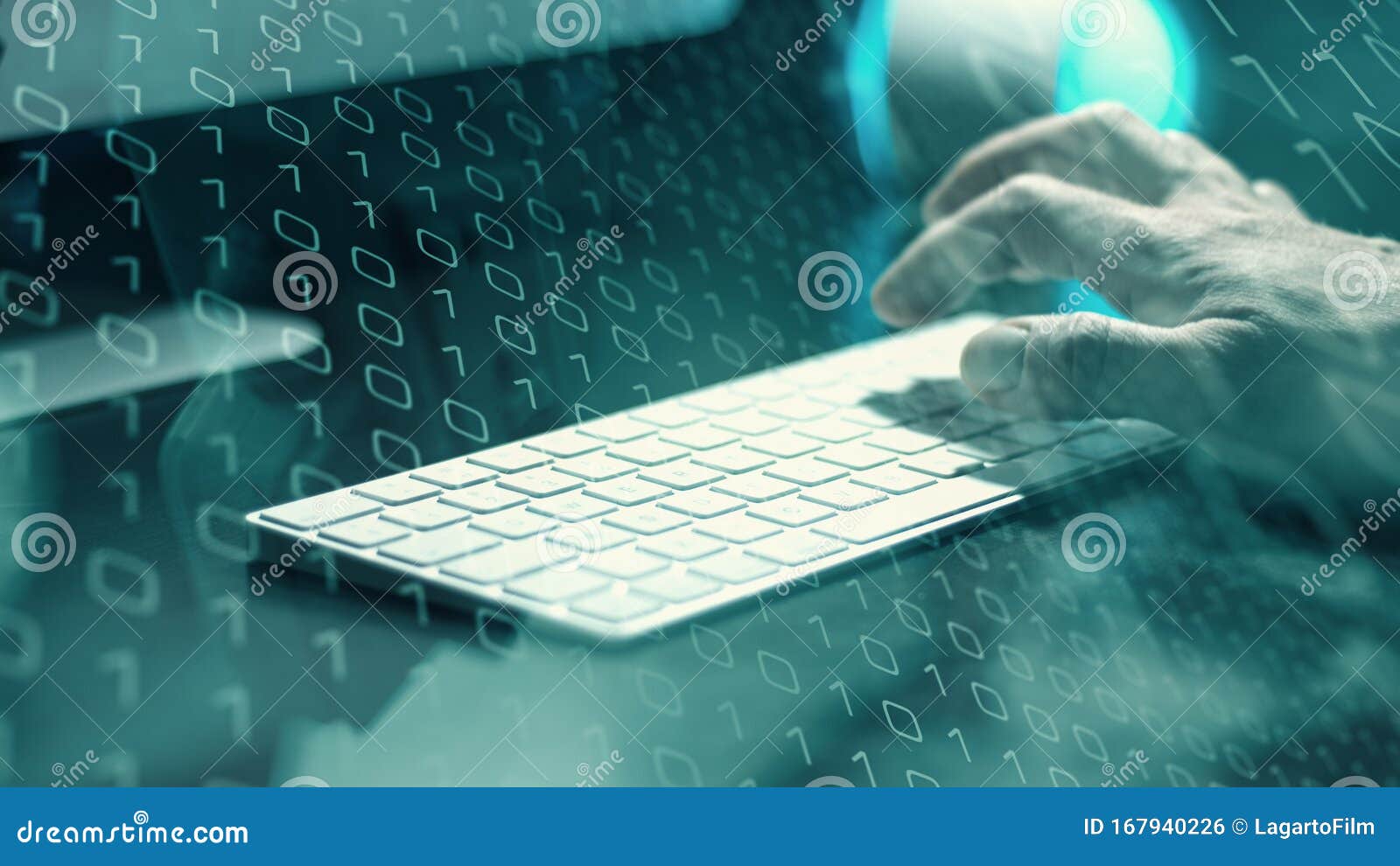 Computer Hacker Typing Code, Future Technology and Cyber War Threat ...