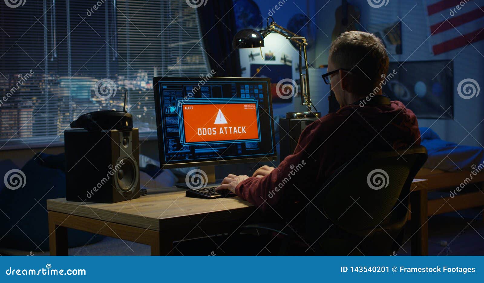 Computer Hacker Using His Computer Stock Image - Image of lifestyle ...