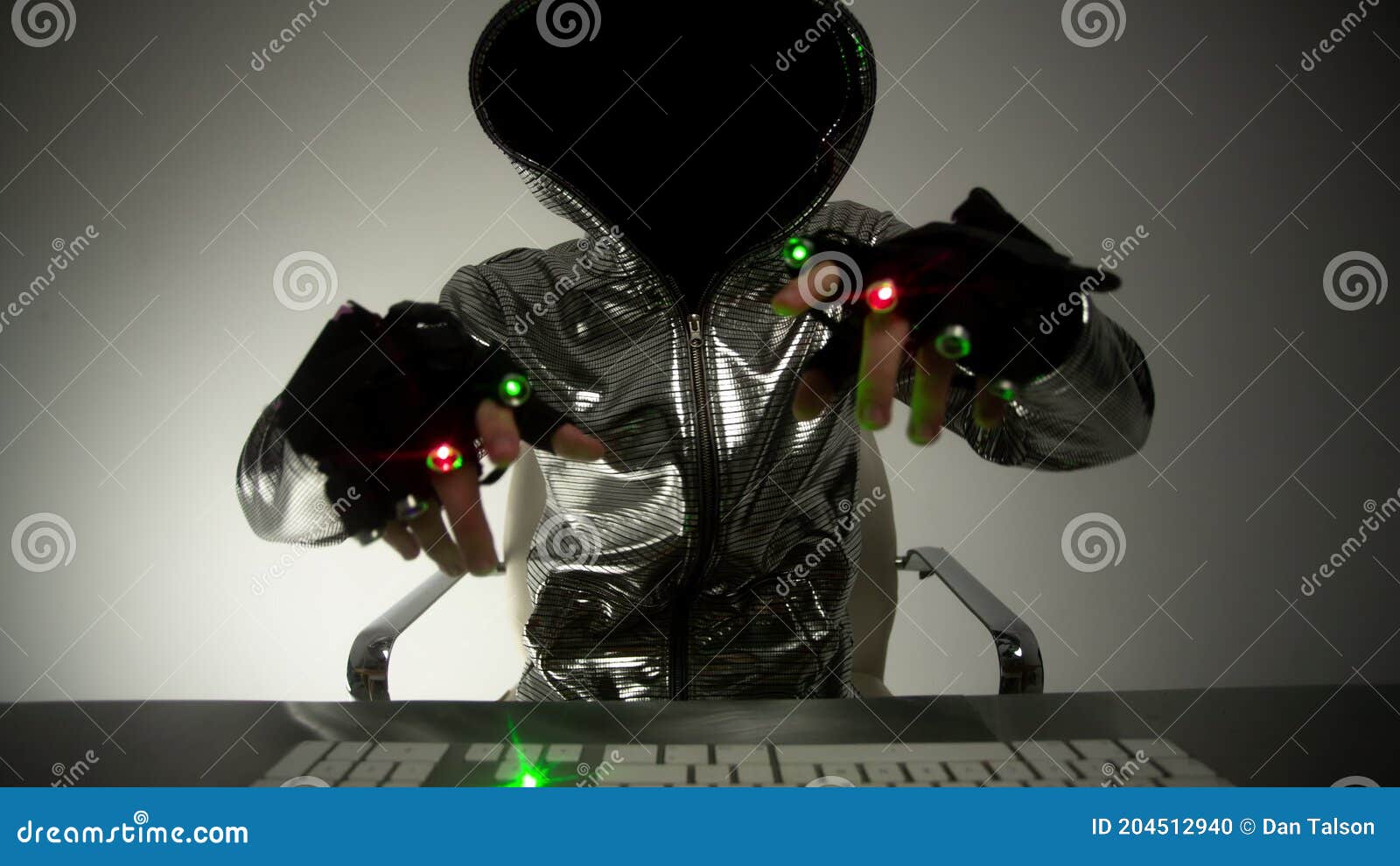 Computer Hacker in Silver Jacket Stock Footage - Video of computing ...