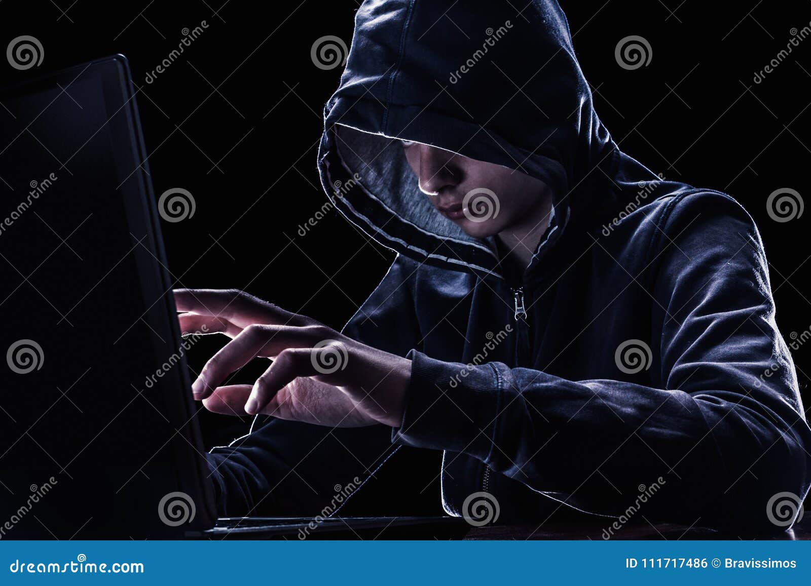 Computer hacker hacking. stock photo. Image of dark - 111717486