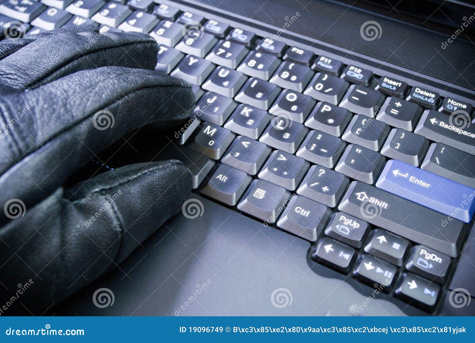Computer Hacker Working on Laptop Stock Image - Image of black ...