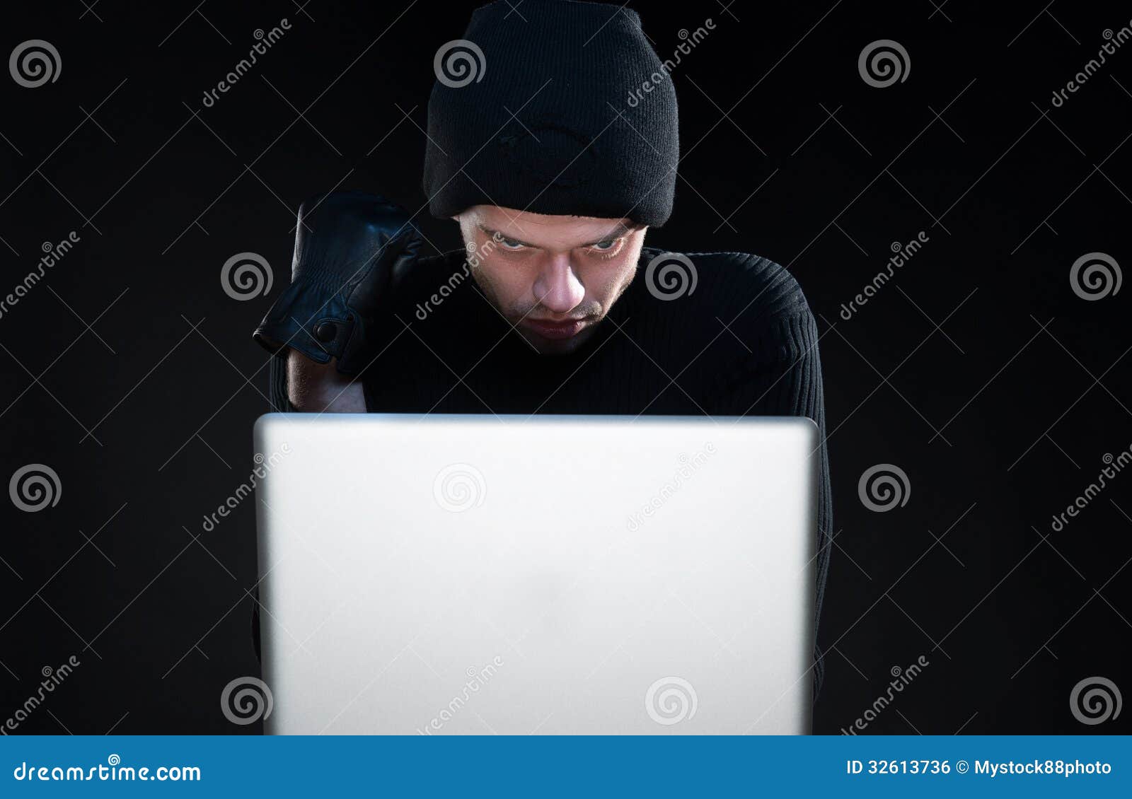 Computer hacking. stock photo. Image of looking, frustration - 32613736
