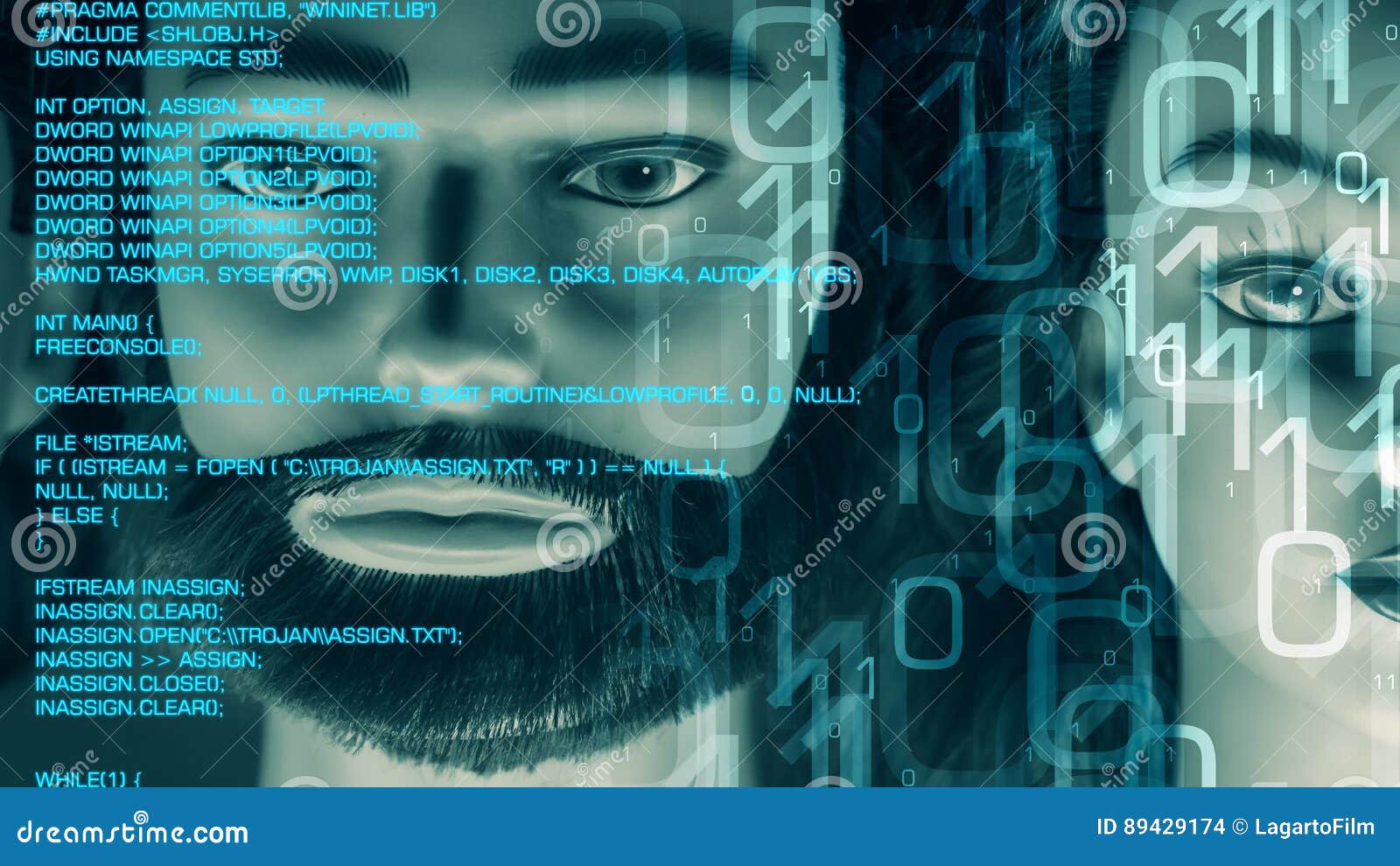 Computer Hacking Cybersecurity in Cyber Space Stock Illustration ...