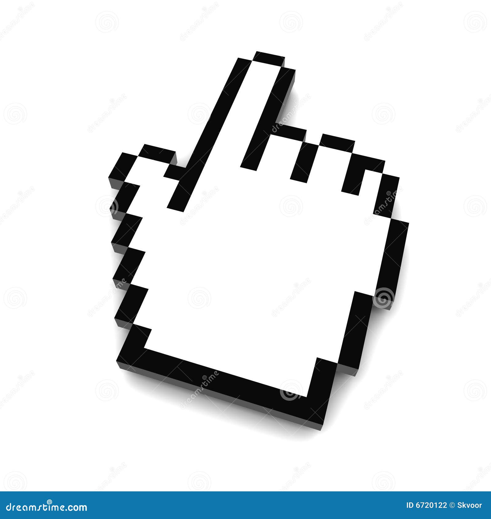 Computer hand cursor 3d stock illustration. Illustration of white - 6720122