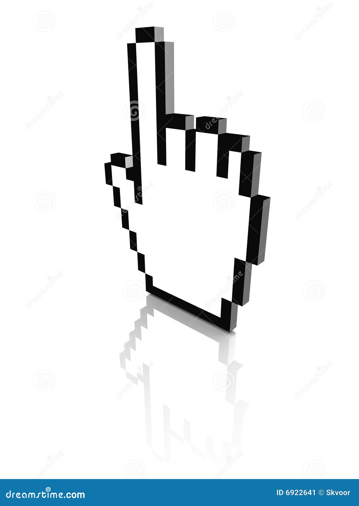 Computer hand cursor 3d stock illustration. Illustration of reflect ...