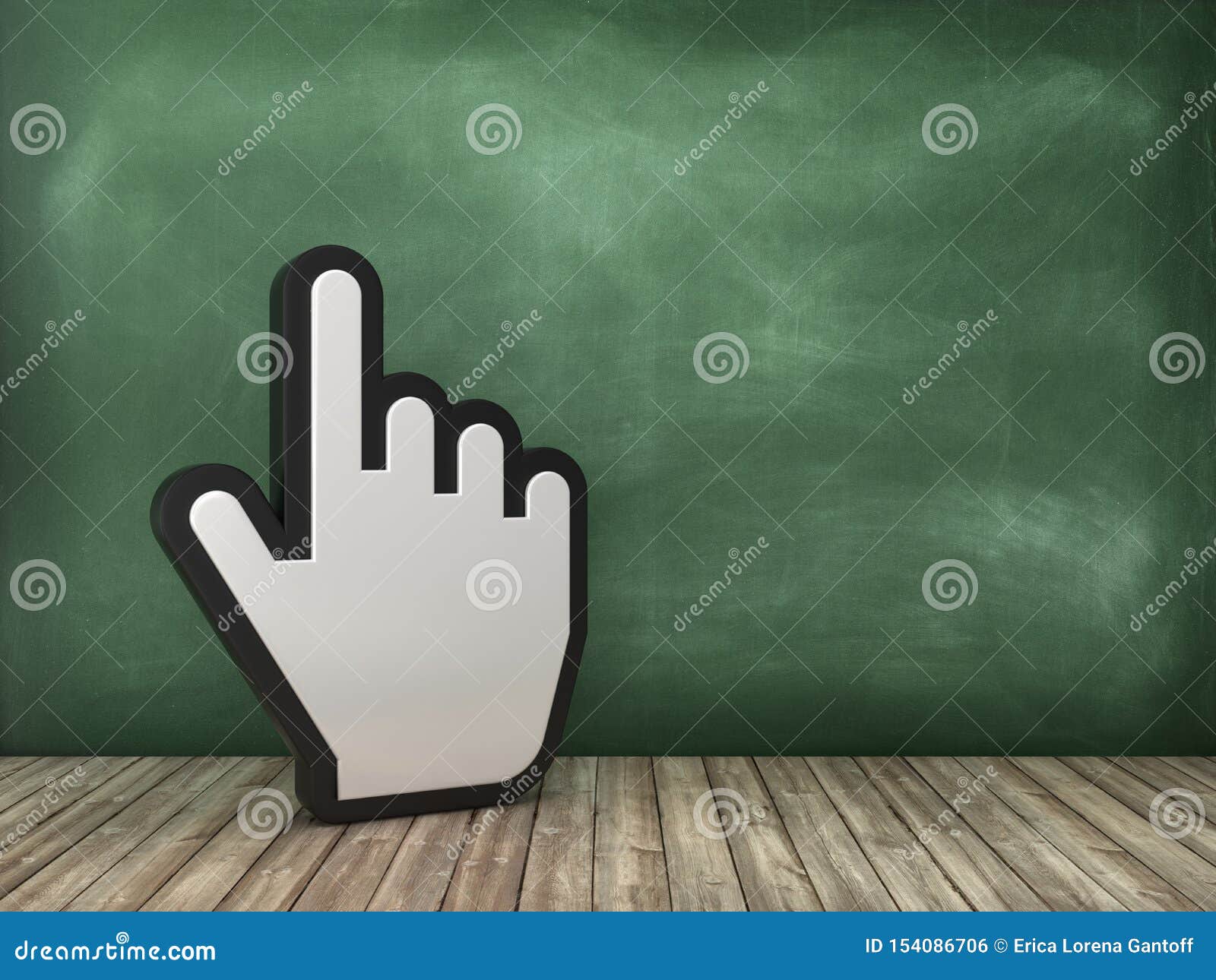 Computer Hand Cursor on Chalkboard Background Stock Illustration ...
