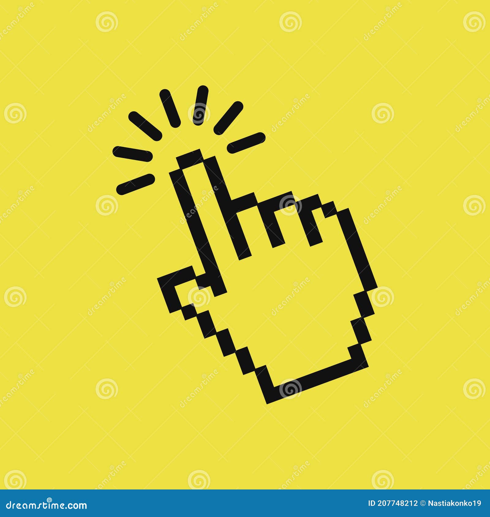 Computer Hand Cursor Click, Hand Pointer Clicking Effect, Vector ...