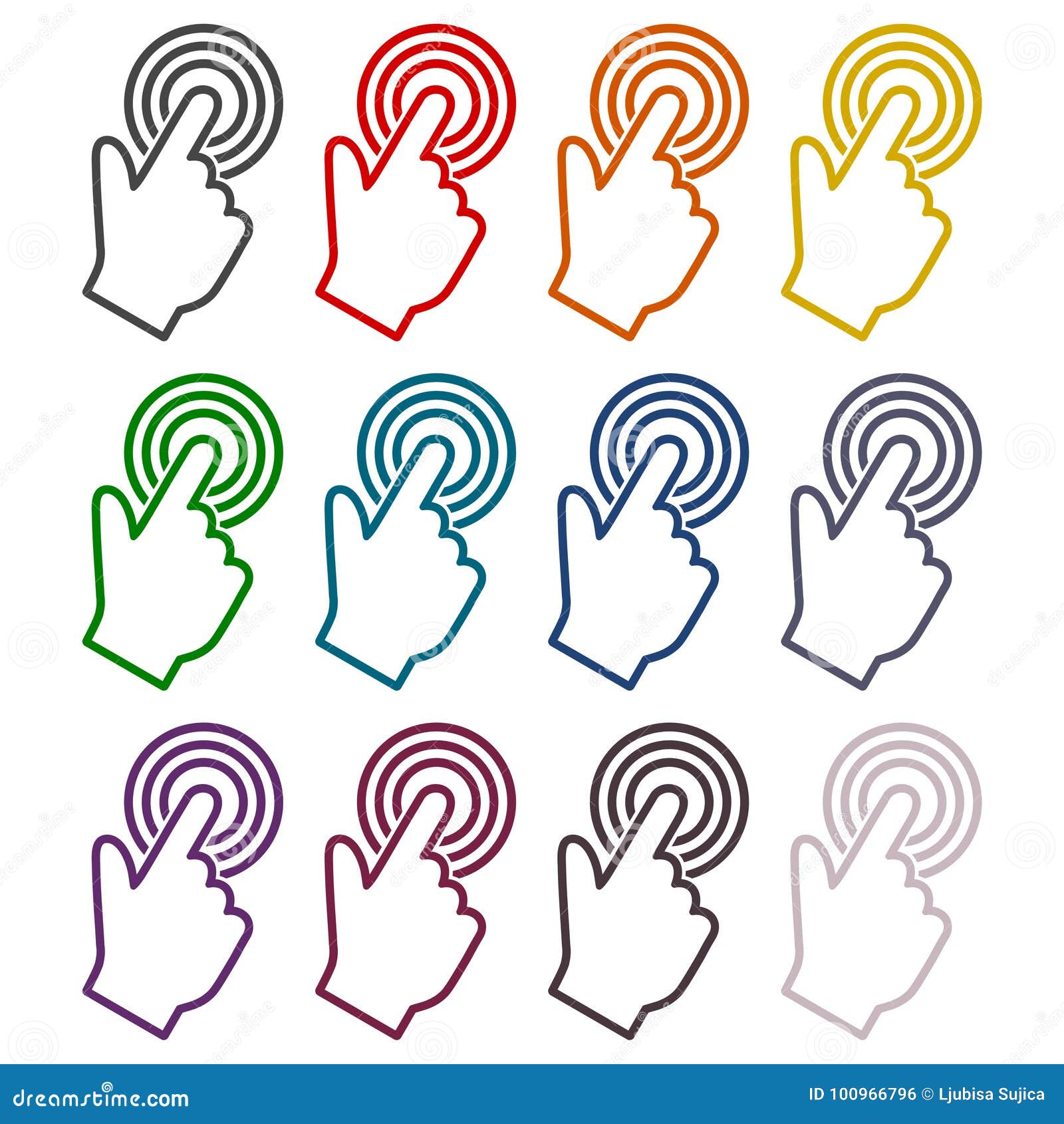 Computer Hand Cursor Icons Set Stock Vector - Illustration of direction ...