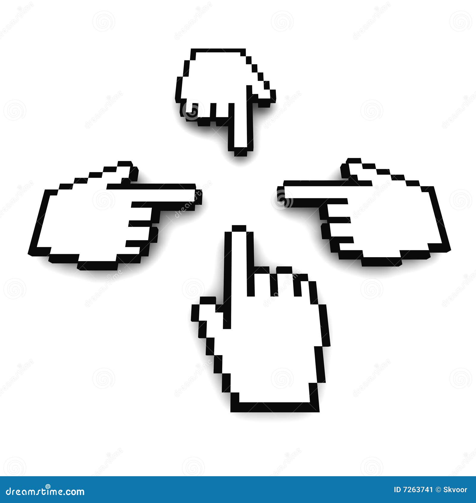 Computer hand cursors 3d stock illustration. Illustration of mouse ...