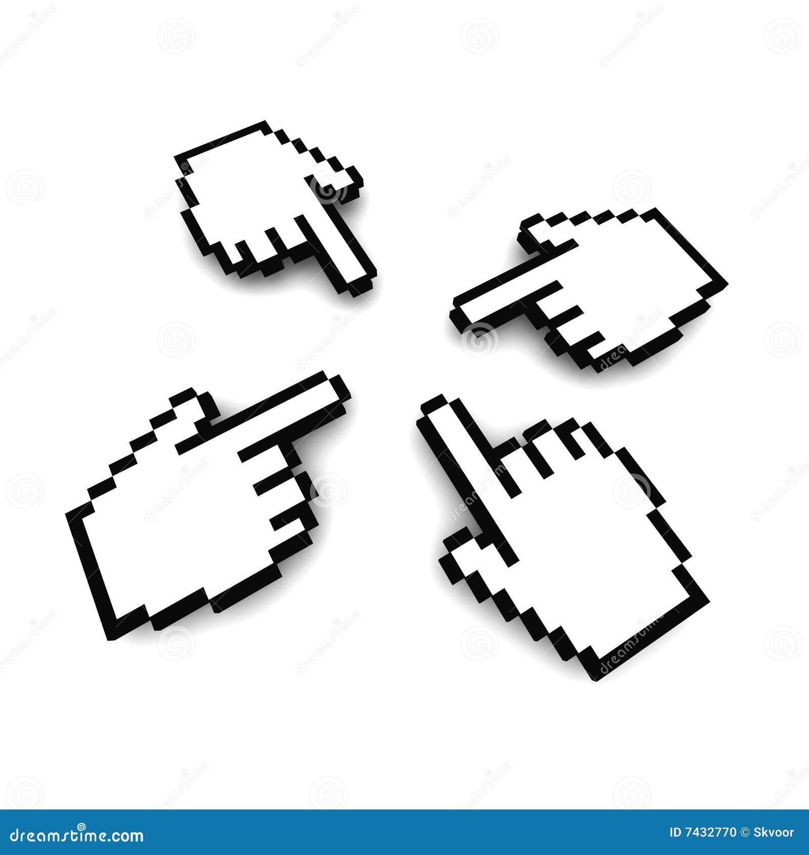 Computer hand cursors stock illustration. Illustration of collection ...