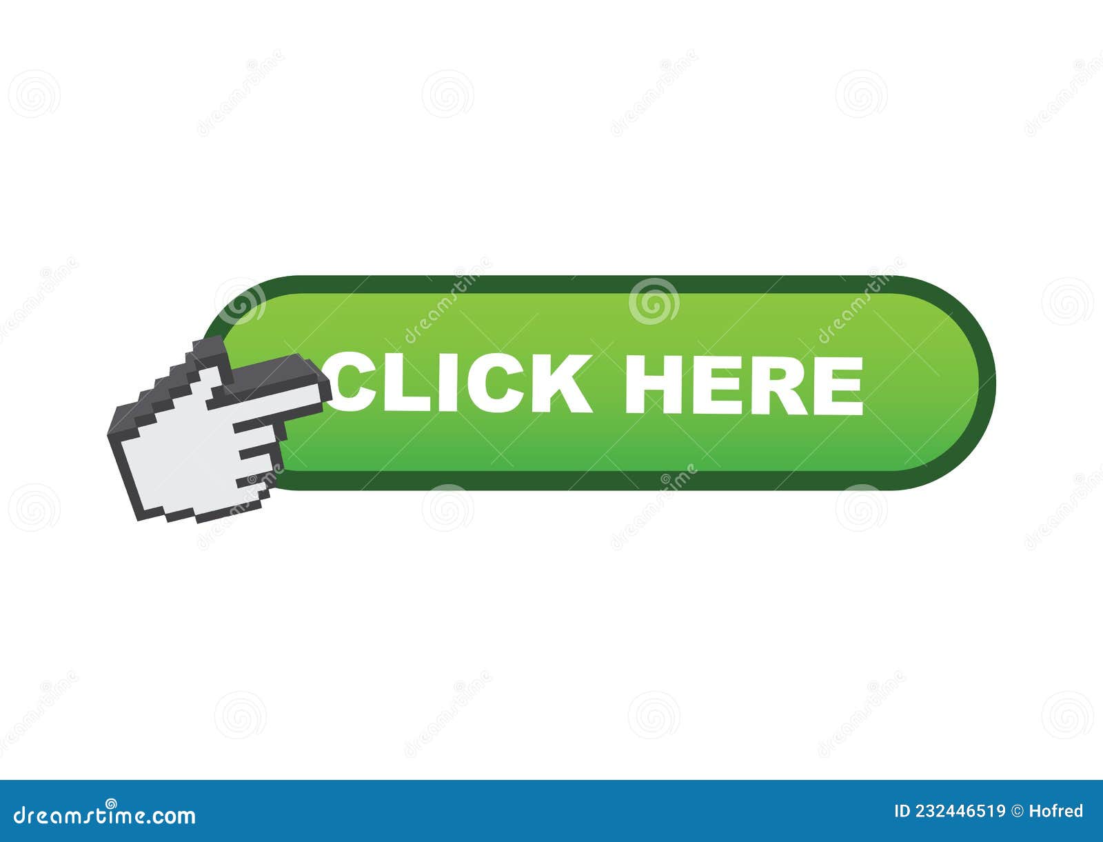 Computer Hand Mouse Cursor Clicking on a Button Stock Vector ...