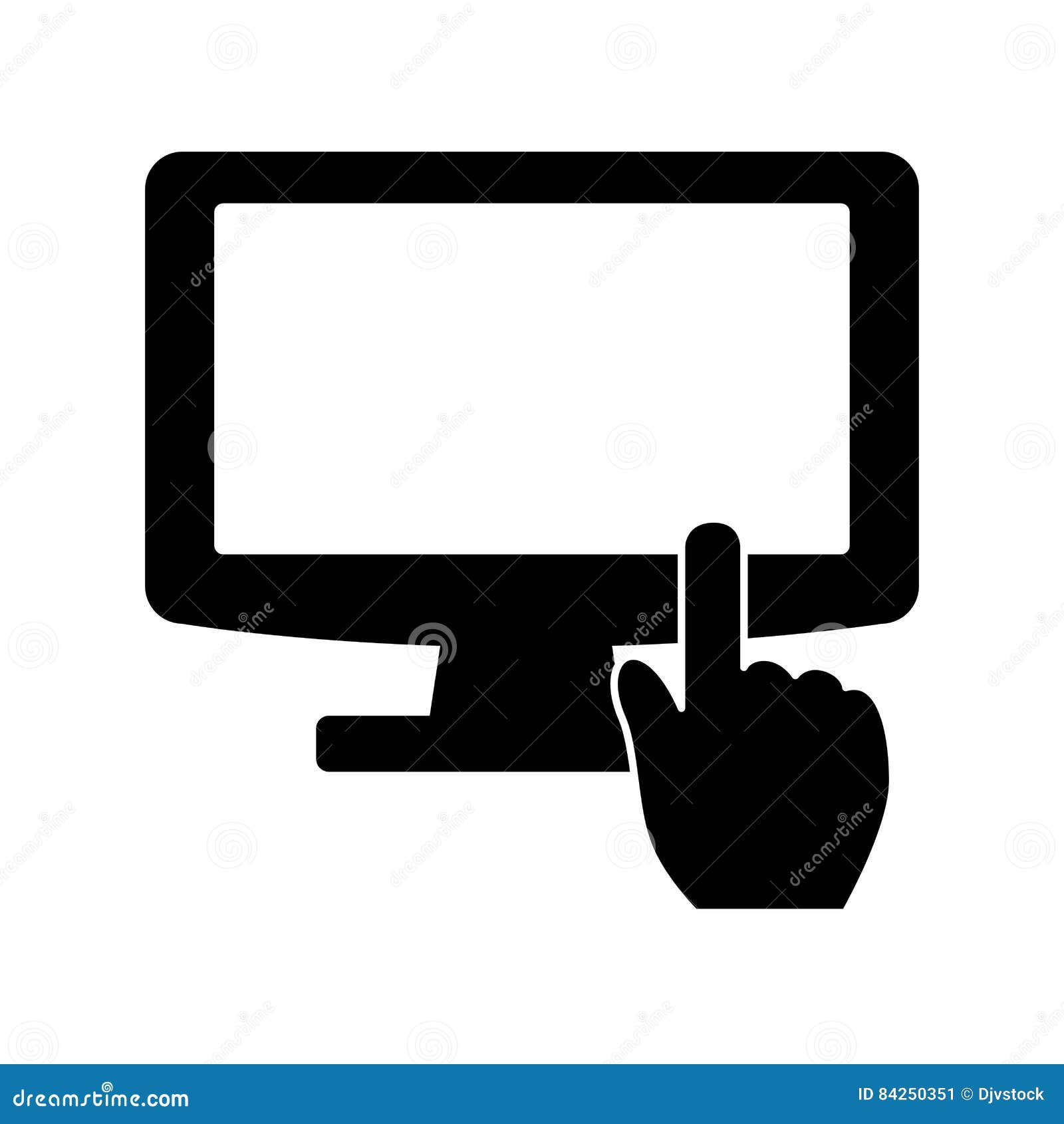Computer and Hand Pointer Icon Image Stock Vector - Illustration of ...