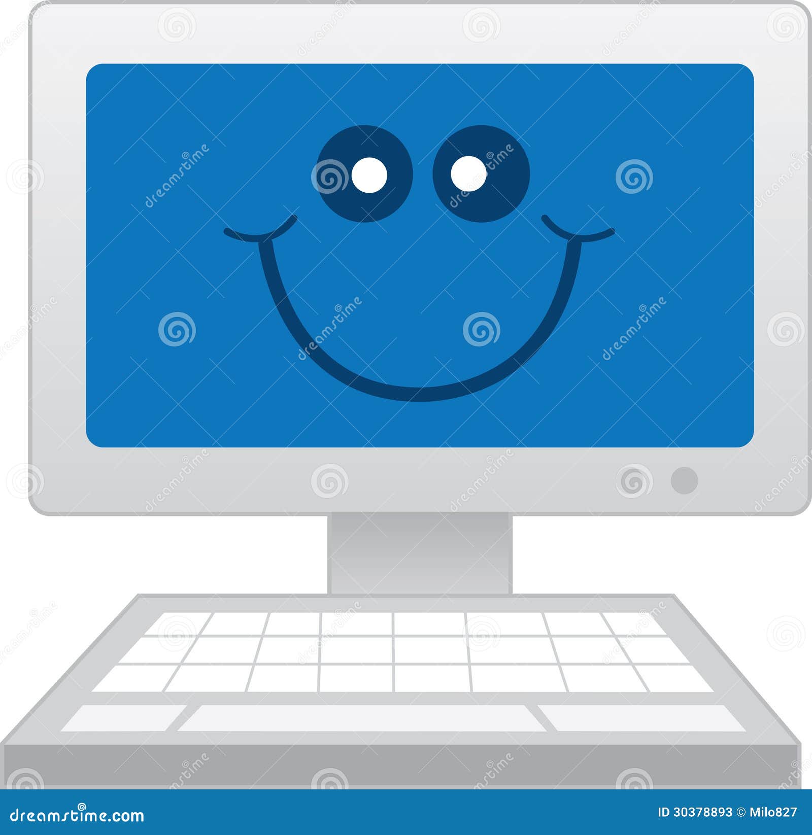Computer Happy stock vector. Illustration of isolated - 30378893