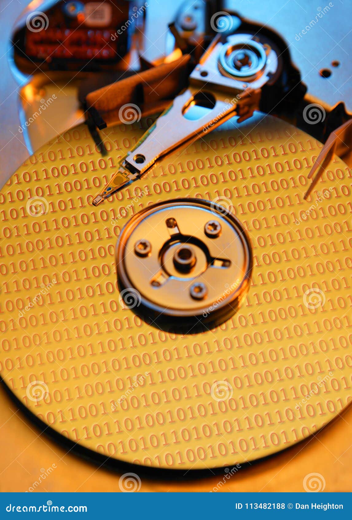 COMPUTER HARD DISC DRIVE with BINARY CODE Stock Photo - Image of drive ...