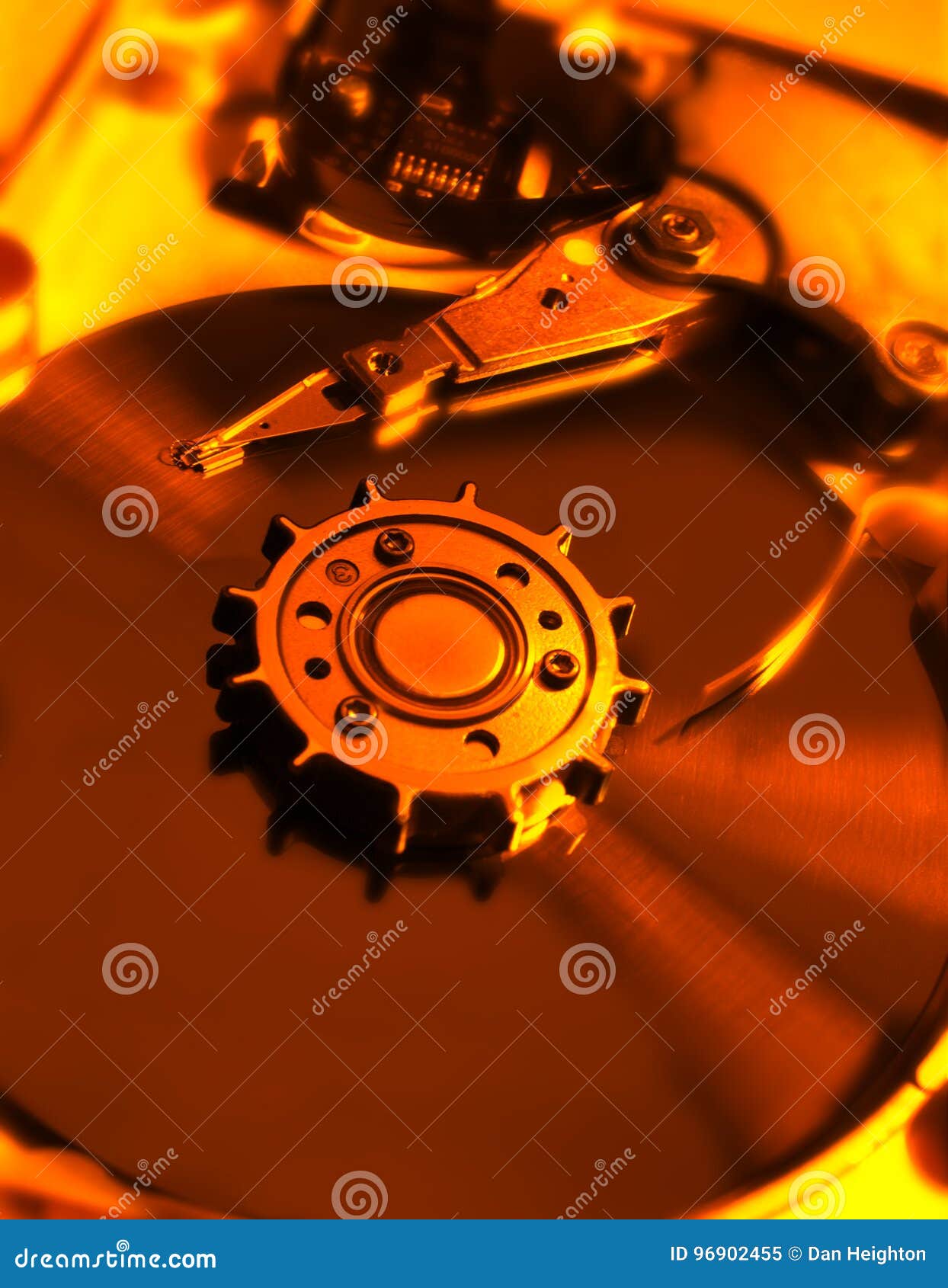 Computer Hard Disc Drive in Orange Lighting Stock Image - Image of hard ...