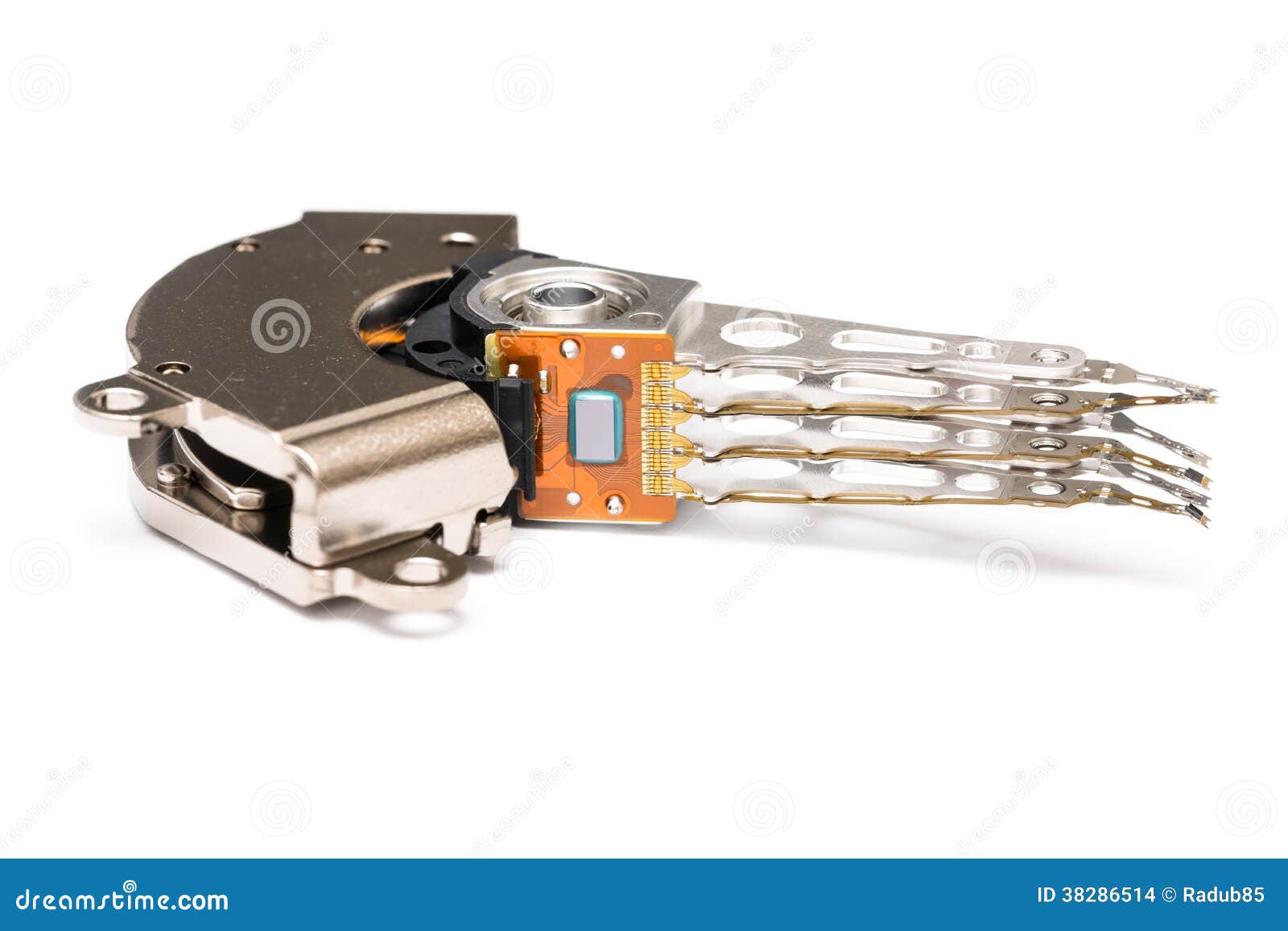 Computer Hard Disk Drive Actuator Stock Photo - Image of electronic ...